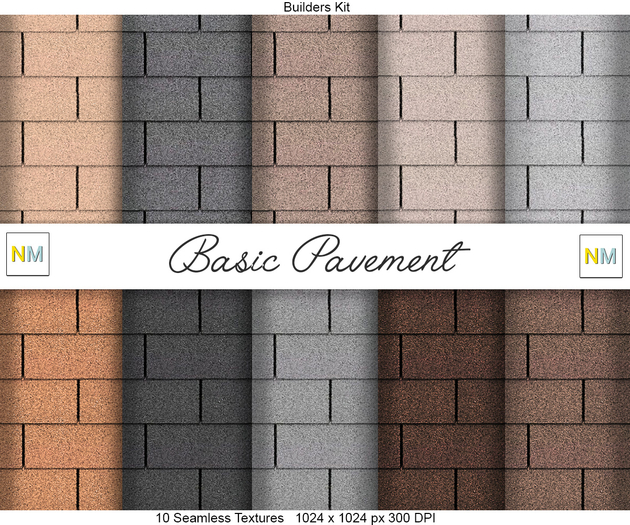 Second Life Marketplace - Basic Pavement Builders Kit 10 Seamless Textures NM